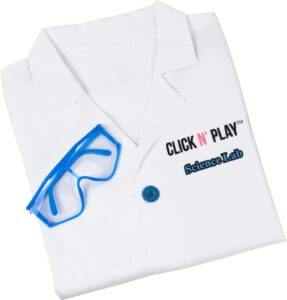 click n' play science lab role play dress up set white