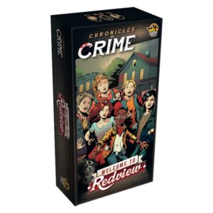 chronicles of crime welcome to redview board game expansion | mystery game | cooperative game for kids and adults | ages 12+ | 1-4 players | avg. playtime 60-90 mins | made by lucky duck games