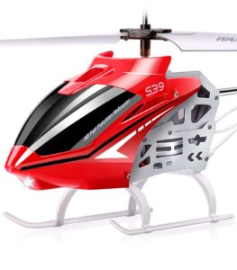 syma rc helicopter, s39 aircraft with 3.5 channel,bigger size, sturdy alloy material, gyro stabilizer and high &low speed, multi-protection drone for kids and beginners to play indoor-red