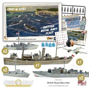 cruel seas warlord british royal fleet 1:300 wwii naval military wargaming plastic model kit 782611001