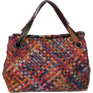 amerileather cybil woven handbag