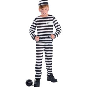 amscan boys mischief maker prisoner costume - small (4-6), white/black