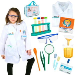 born toys science kits for kids w/kids lab coat for ages 5-8, includes science experiments for kids, science toys, kids science goggles, kids science kits, dress up & pretend play or kids costume