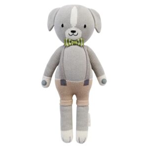 cuddle + kind noah the dog little 13" hand-knit doll – 1 doll = 10 meals, fair trade, heirloom quality, handcrafted in peru, 100% cotton yarn