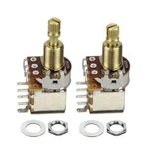 fleor 2pcs b500k push push guitar pots linear taper potentiometers long copper split shaft