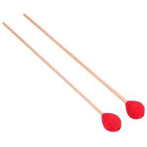 marimba mallets, uspacific 1 pair medium hard yarn with beech handle medium hard for percussion marimba playing