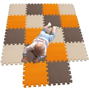 mqiaoham® 18 pieces puzzle play mats, soft baby play mat, kids interlocking foam floor tiles, toddlers carpet playmats g301018-102106110