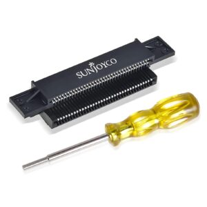 sunjoyco nes cartridge slot, 72 pin replacement connector with 3.8mm screwdriver for nintendo console nes 8 bit system