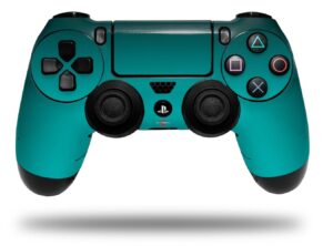 wraptorskinz skin compatible with sony ps4 dualshock controller playstation 4 original slim and pro smooth fades neon teal black (controller not included)