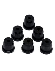 metallor guitar string mounting ferrules through body mounts string caps for tele telecaster style electric guitar parts replacement set of 6pcs. (black)