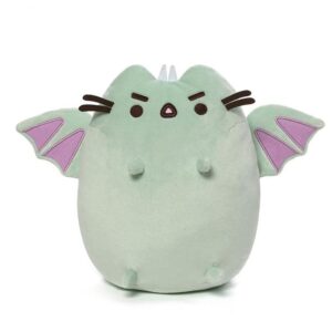 gund pusheen the cat grumpy dragonsheen plush, dragon stuffed animal for ages 8 and up, green/purple, 9”