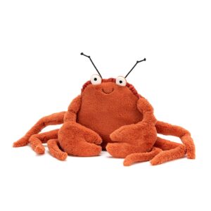 jellycat crispin crab stuffed animal, medium 8 inches | ocean & sea plush toy | classic children's gift