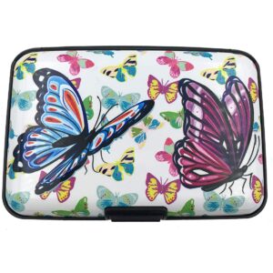 bfl rfid credit card holder for women or men, theft proof credit card holder, slim design fits in pocket (butterfly)