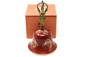 tibetan buddhist meditation bell chakra color - bell of enlightenment from nepal 8 inches including free box … (orange)