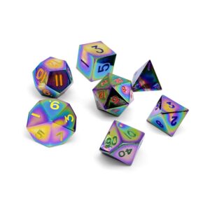 set of 7 bifrost full metal polyhedral dice by norse foundry | rpg math games dnd pathfinder …