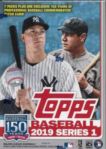 topps 2019 baseball series 1 trading cards relic value box (retail edition)