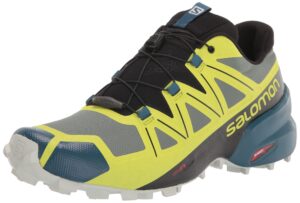 salomon men's speedcross 5 trail running shoes, black/black/phantom, 9.5 wide