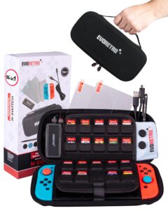 starter kit accessories 14 pcs - complete bundle set compatible for nintendo switch case gaming console