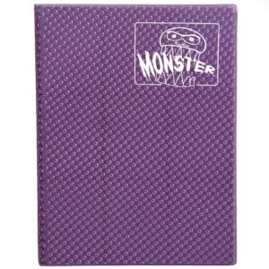 monster binder- 9 pocket side loading trading card album -holofoil purple - holds 360 standard size tcgs - compatible with yugioh, magic the gathering, pokémon and sports cards - safe & secure storage