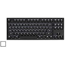 code v3 87-key illuminated mechanical keyboard - white led backlighting, black case (cherry mx clear)