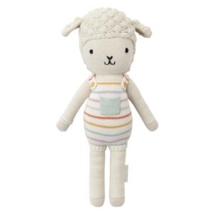 cuddle + kind avery the lamb little 13" hand-knit doll – 1 doll = 10 meals, fair trade, heirloom quality, handcrafted in peru, 100% cotton yarn