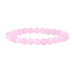 cherry tree collection - small, medium, large sizes - gemstone beaded bracelets for women and men - 6mm round beads (madagascar rose quartz - small)