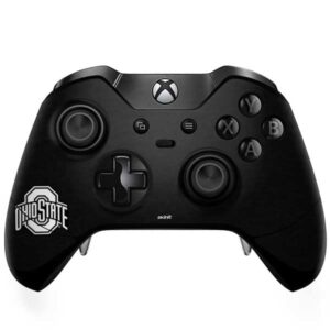 skinit decal gaming skin compatible with xbox one elite controller - officially licensed ohio state university osu ohio state black design