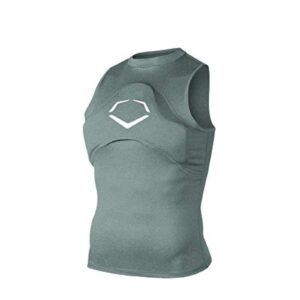 evoshield boy's chest guard sleeveless shirt - charcoal, youth medium