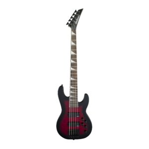 jackson js series 5-string concert bass js3vq, transparent red burst, amaranth fingerboard