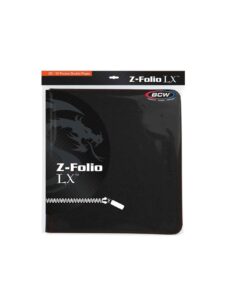 bcw gaming 12-pocket z-folio lx trading card albums, black