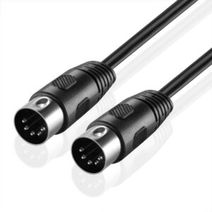 tnp midi cable (1ft) - 5 pin din male audio midi to midi connector interface jack plug wire cord