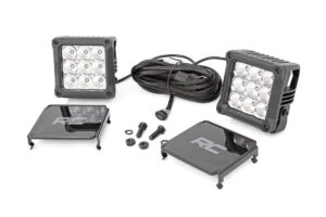 rough country 4" chrome series square led cube lights | white drl - 70905drl