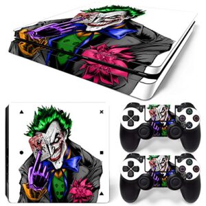 ps4 slim skin decal sticker joker white custom design + 2 controller skins set