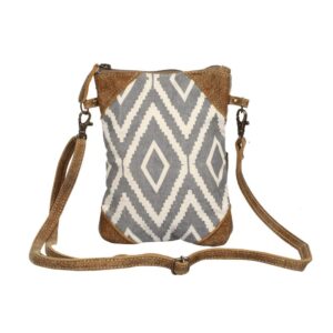 myra bag gladden upcycled canvas crossbody bag s-1357, brown, one size