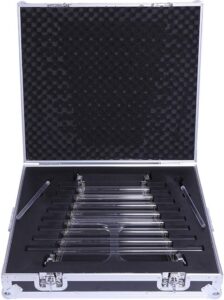 432 hz perfect 8 tubes notes quartz crystal singing harp with free alumina carry case& mallets