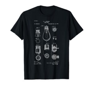 electrician light bulb electricity electrical engineers t-shirt