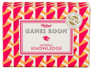 ridley’s general knowledge trivia card game – quiz game for kids and adults – 2+ players – includes 140 unique questions cards – fun family game – makes a great gift