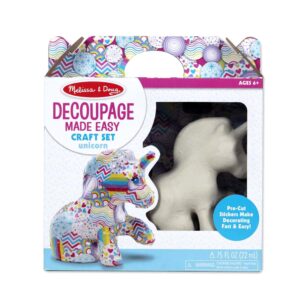 melissa & doug decoupage made easy unicorn paper mache craft kit with stickers