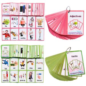 verbs/adjectives flash cards english flash cards pocket card learning toys for children pre-kindergarten kids education aids