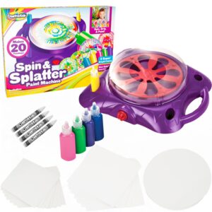 creative kids spin & paint art kit - spinning art machine craft kit for children & adults, christmas gifts 6+