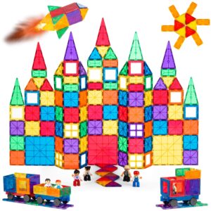 best choice products 265-piece kids colorful magnetic tiles set 3d construction magnet building blocks educational stem toy