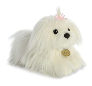 aurora® adorable miyoni® tots maltese puppy stuffed animal - lifelike detail - cherished companionship - white 11 inches