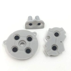 colorful conductive rubber pad buttons a-b d-pad for gba gameboy advance silicone start select keypad (grey)