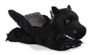 aurora® adorable flopsie™ midnight dragon™ stuffed animal - playful ease - timeless companions - black 12 inches