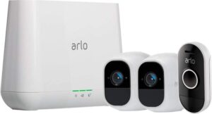 arlo pro 2 indoor/outdoor 1080p security camera (2-pk) w/audio doorbell