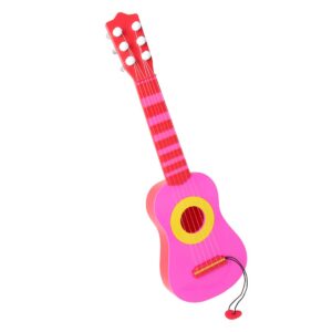 wey&fly kids toy guitar 6 string, baby kids cute guitar rhyme developmental musical instrument educational toy for toddlers