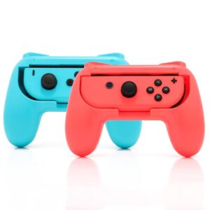 heatfun switch joy con grips, comfortable switch joy con controller grips - blue and red