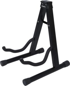 keplin foldable guitar stand a frame - universal floor stand for all guitars, acoustic, electric and base, portable and great for travel, black