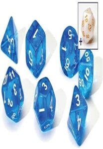 sirius a dice magvision translucent blue resin dice set, game