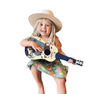 wey&fly kids toy guitar 6 string, baby kids for boys cute guitar rhyme developmental musical instrument educational toy coco guitar for toddlers blue